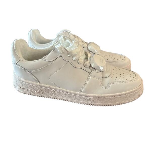 kate spade | Shoes | Kate Spade Bolt Gem Nappa Leather Sneakers Optic ...